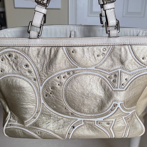 Coach | Bags | Coach Designer Gold Studded Tote Bag | Poshmark